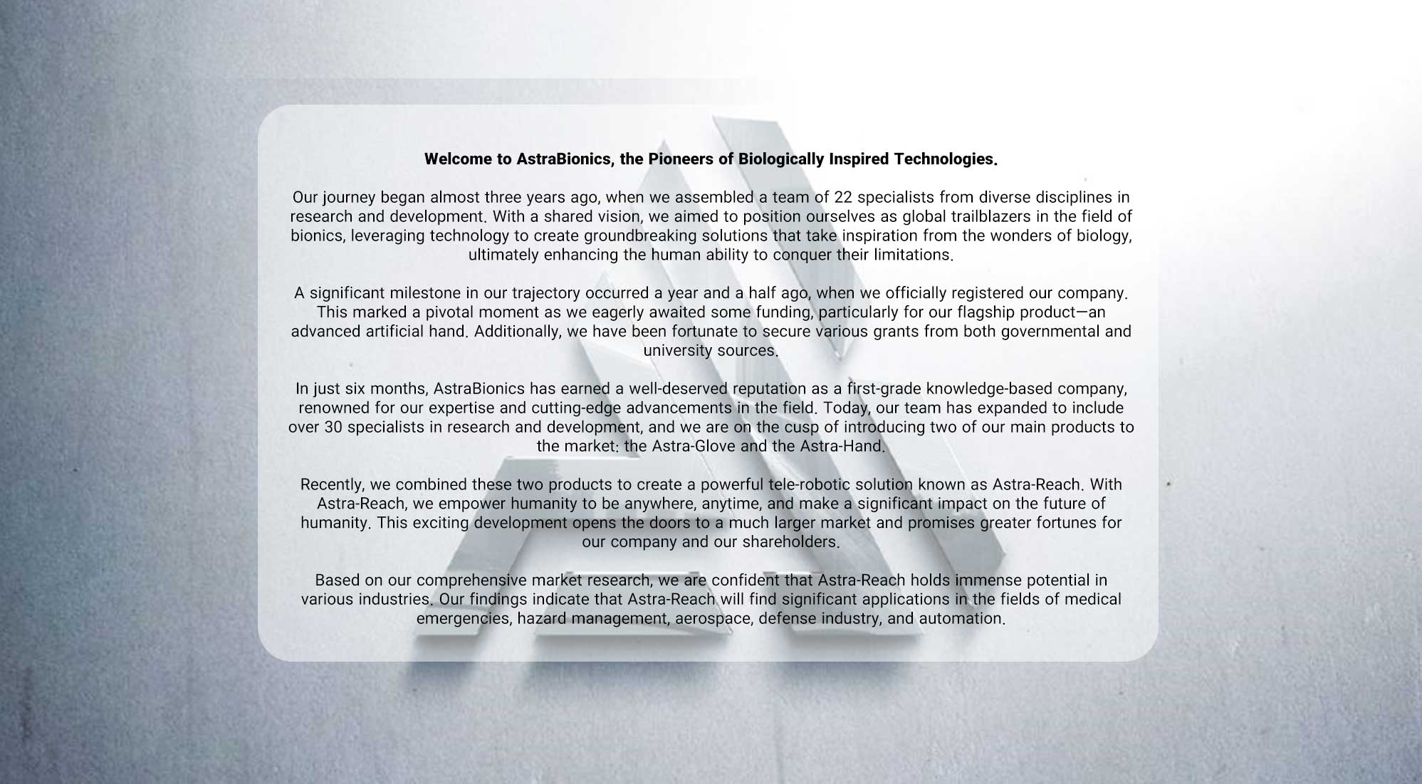 About us - astrabionics